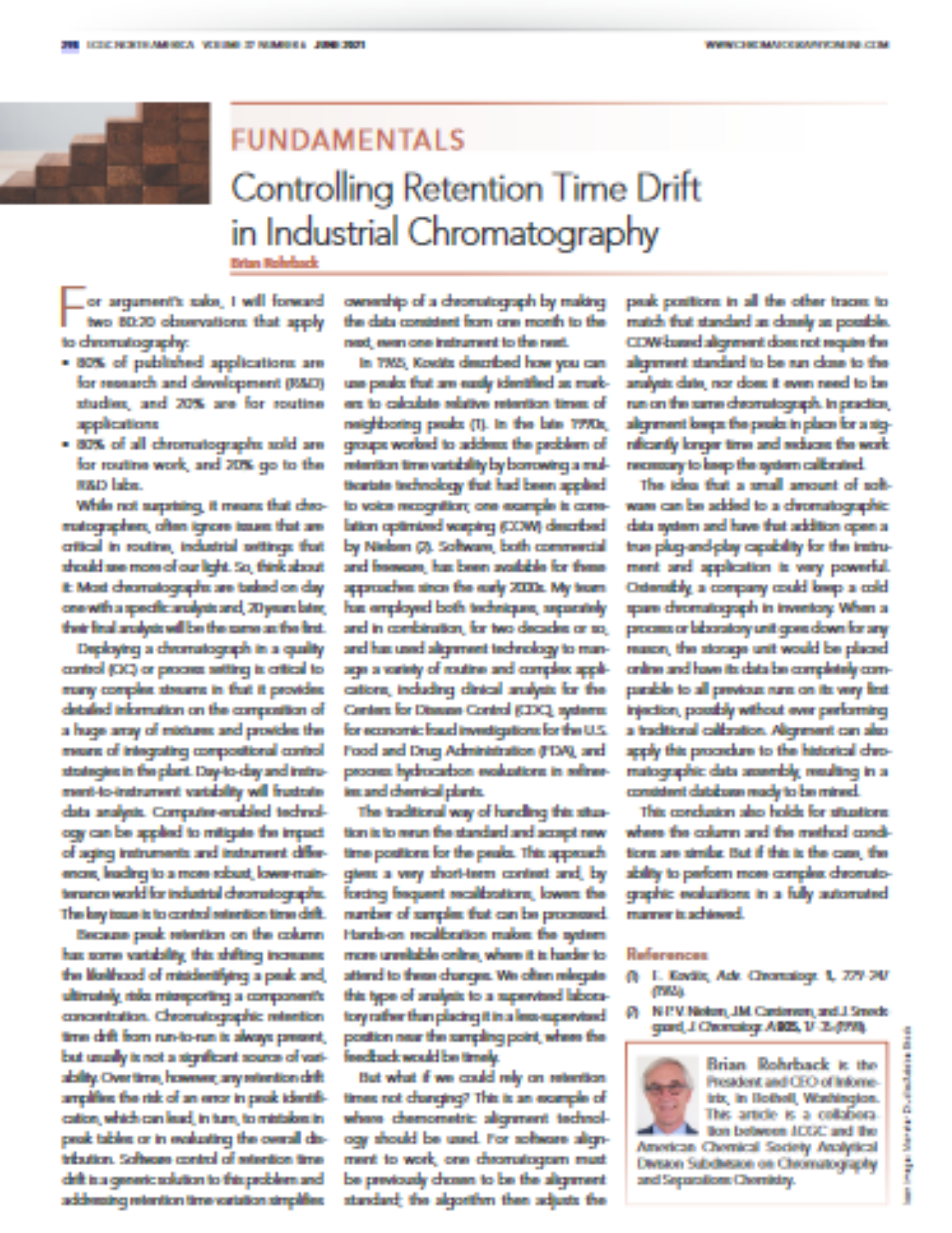 Controlling Retention Time Drift in Industrial Chromatography